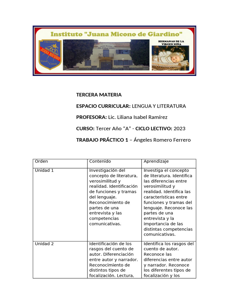 LENGUA Y LITERATURA 3Â° B - TERCERA MATERA - Ã Ngeles Romero Ferrero ...