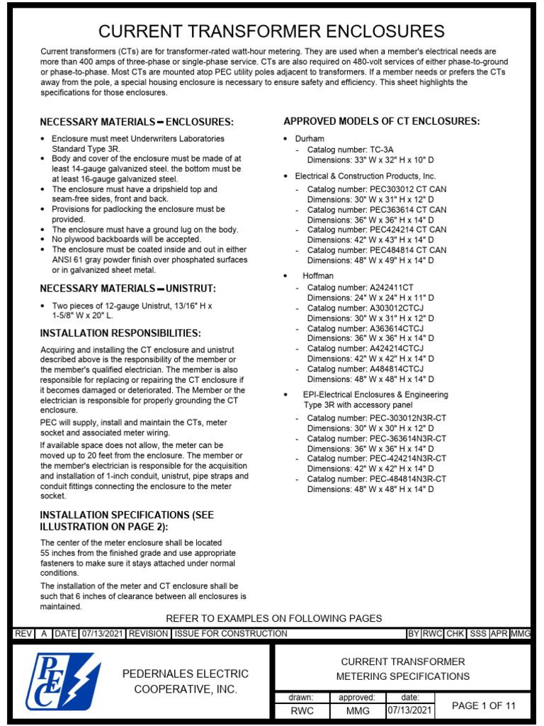 07-14-2021 PEC Current Transformer Metering Specs | PDF | Manufactured ...