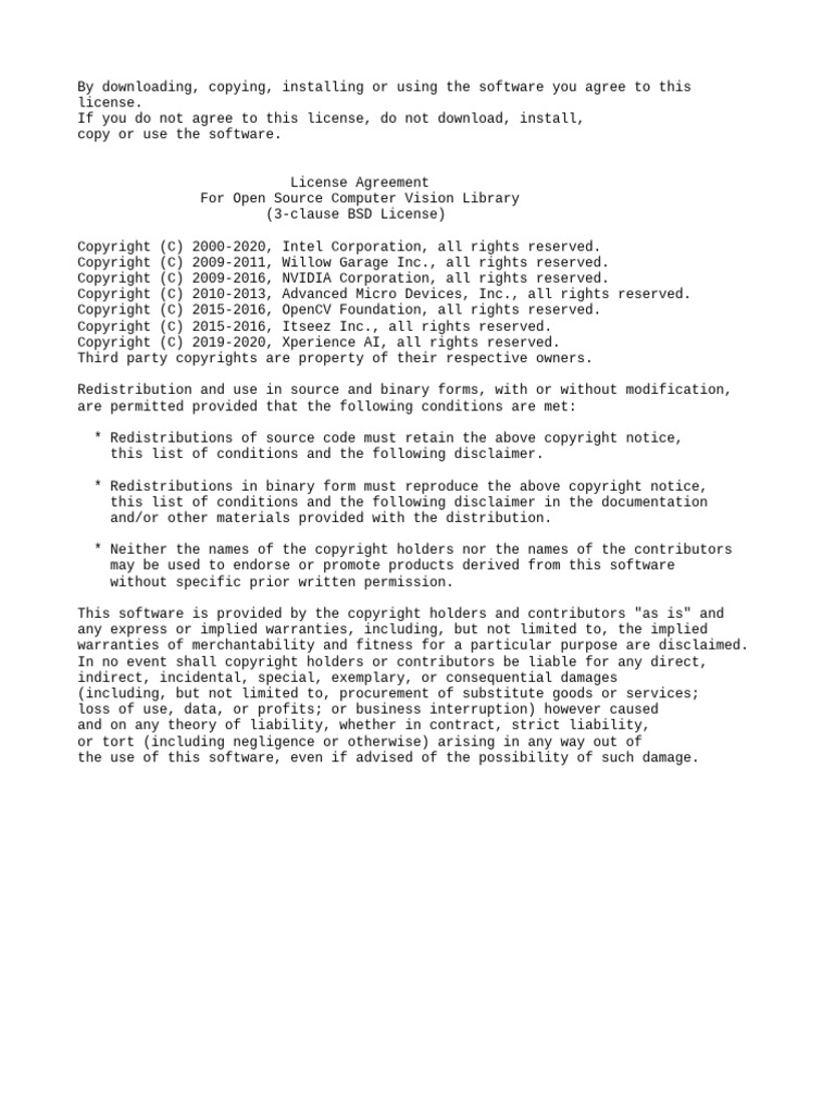 Opencv License | PDF