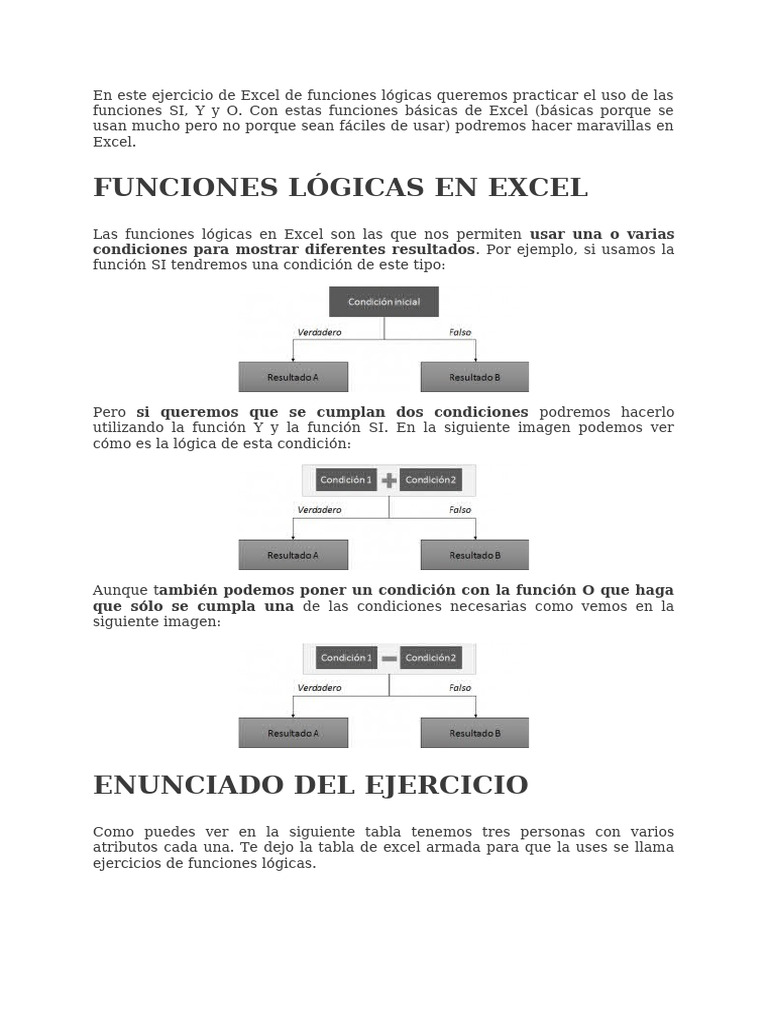 Consignas ejercicio de funciones lógicas | PDF