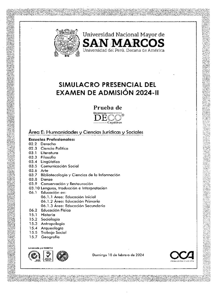 Simulacro Área e | PDF