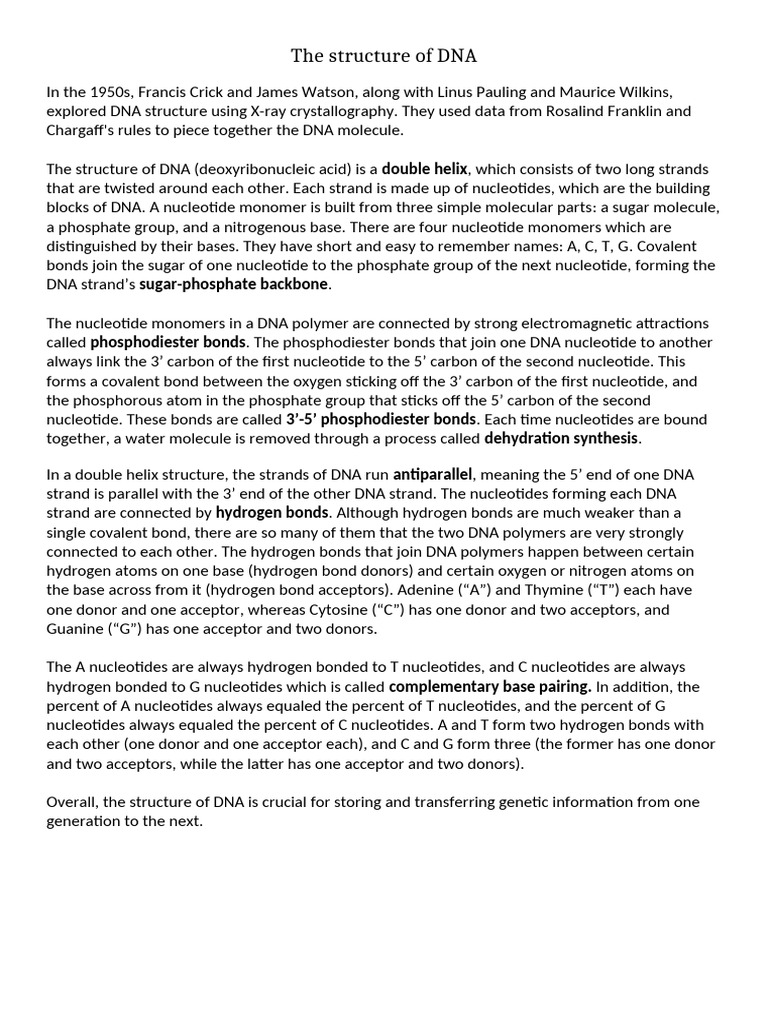 DNA Structure | PDF