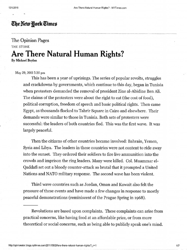 Are There Natural Human Rights | PDF