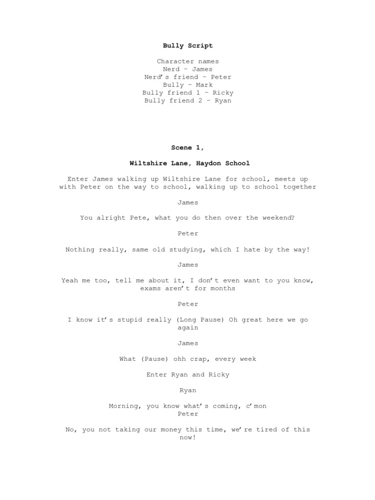 Bully Script | PDF