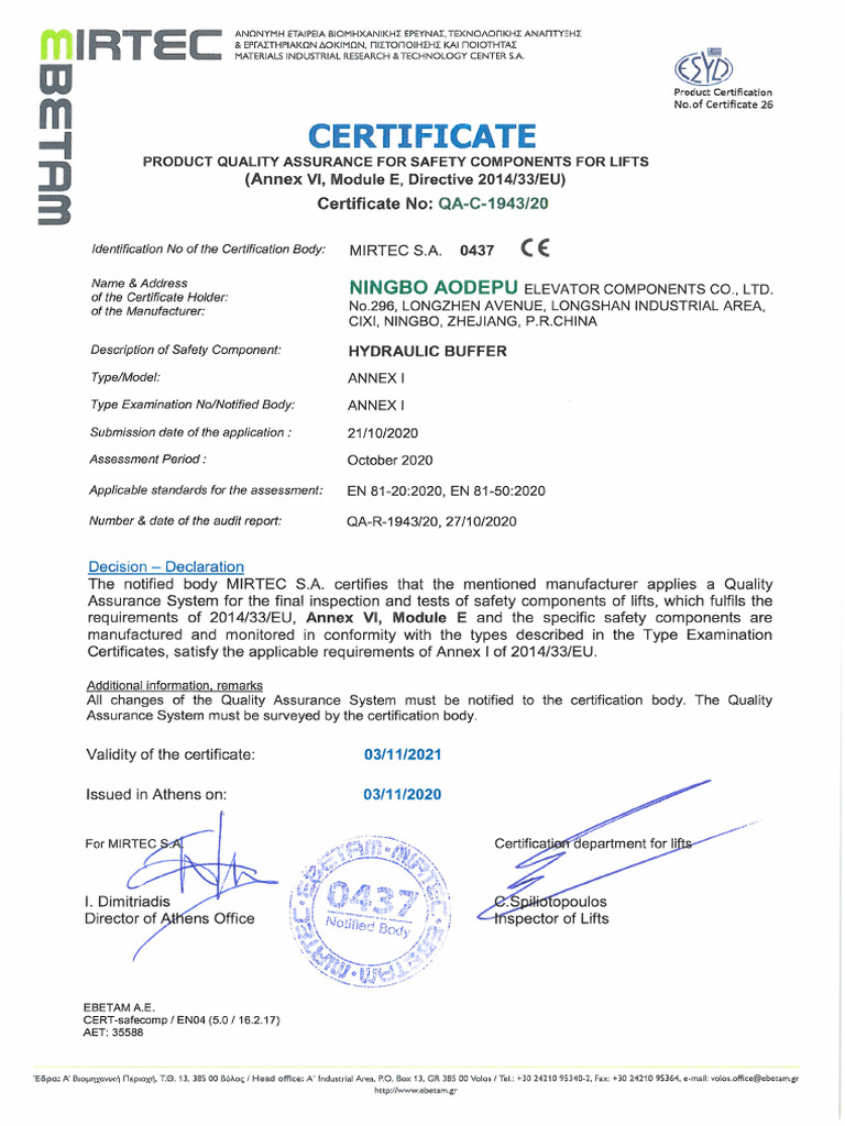 Buffer CERTIFICADO DE CALIDAD | PDF