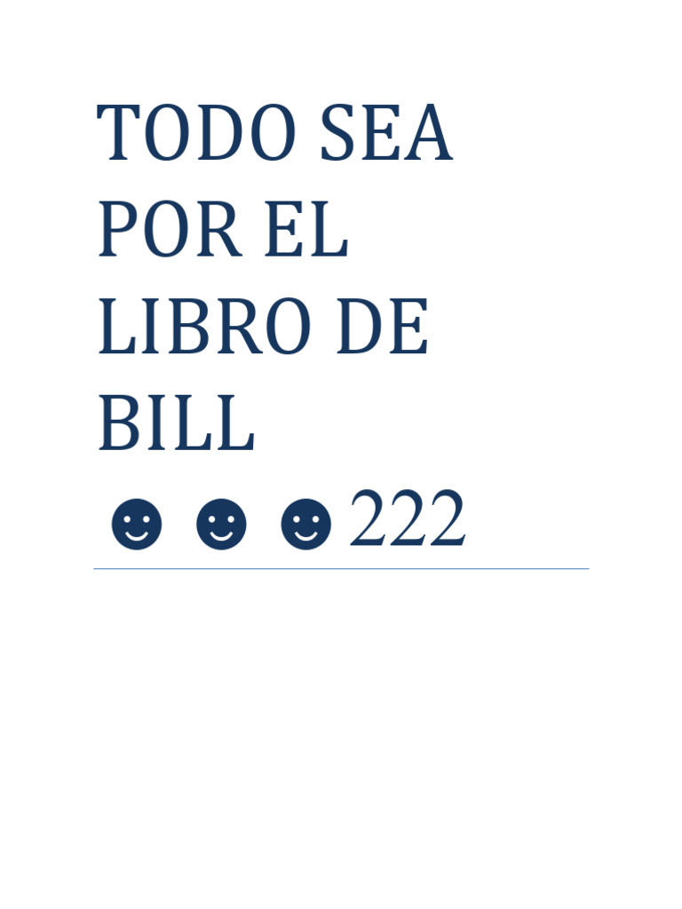 Todo Sea Por El Libro de Bill Porfaaaaaa | PDF