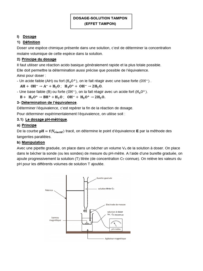 Dosage - Effet Tampon | PDF