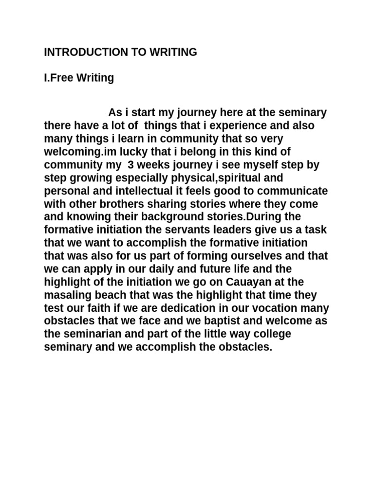 Introduction To Writing | PDF