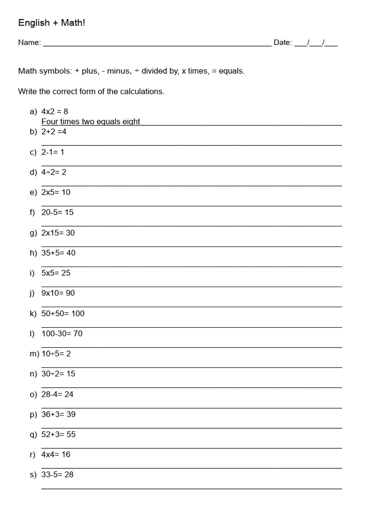 English + Math Test | PDF