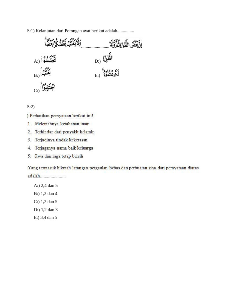 soal uas pai kelas xii | PDF