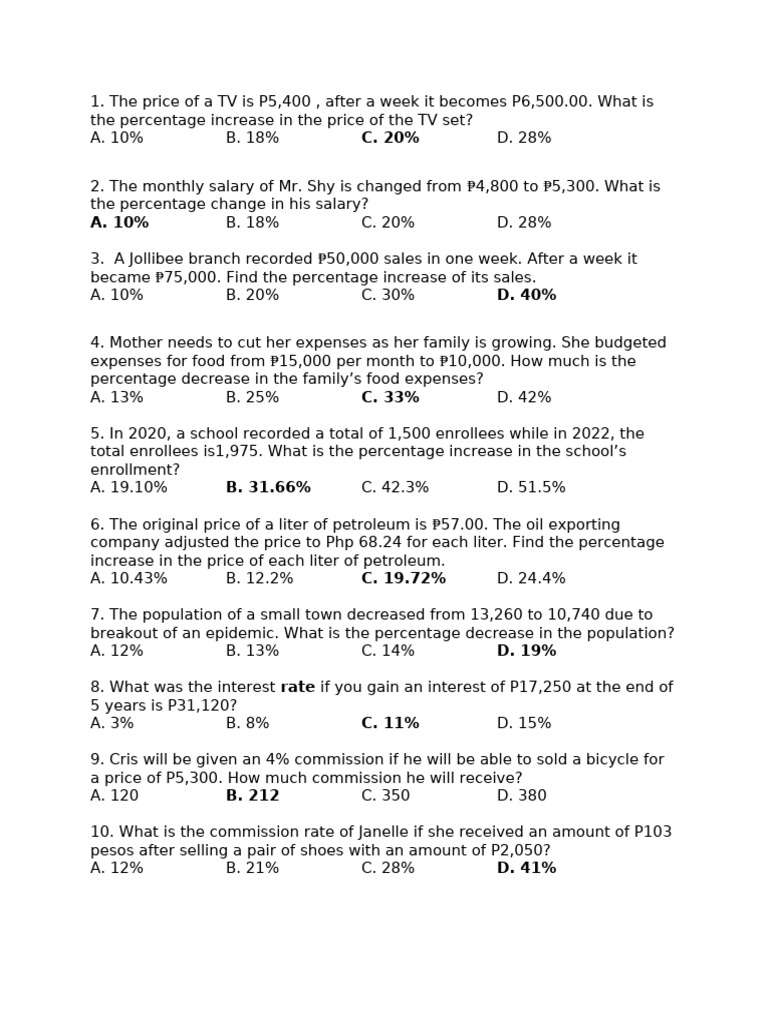 Math 7 2nd Summative Review | PDF