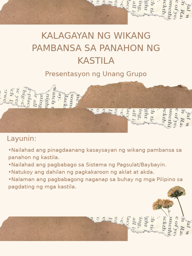 Kalagayan NG Wikang Pambansa Sa Panahon NG Kastila - 20240919 - 060645 ...