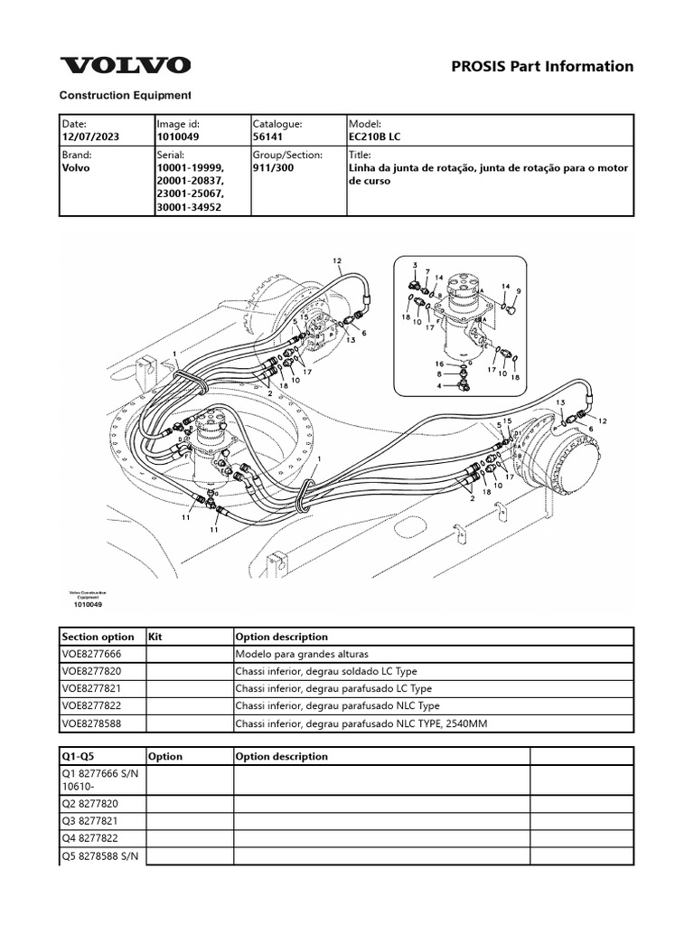 Motor de Tração e Swivel VOLVO EC210BLC | PDF