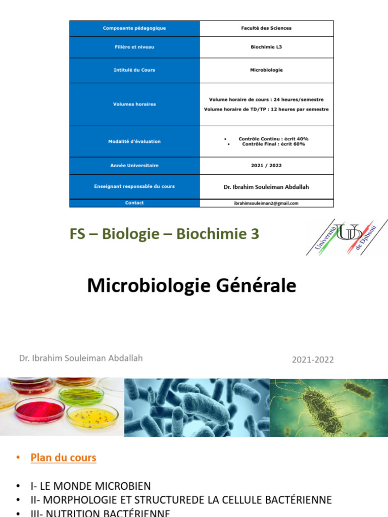 Cours Microbiologie L3 | PDF