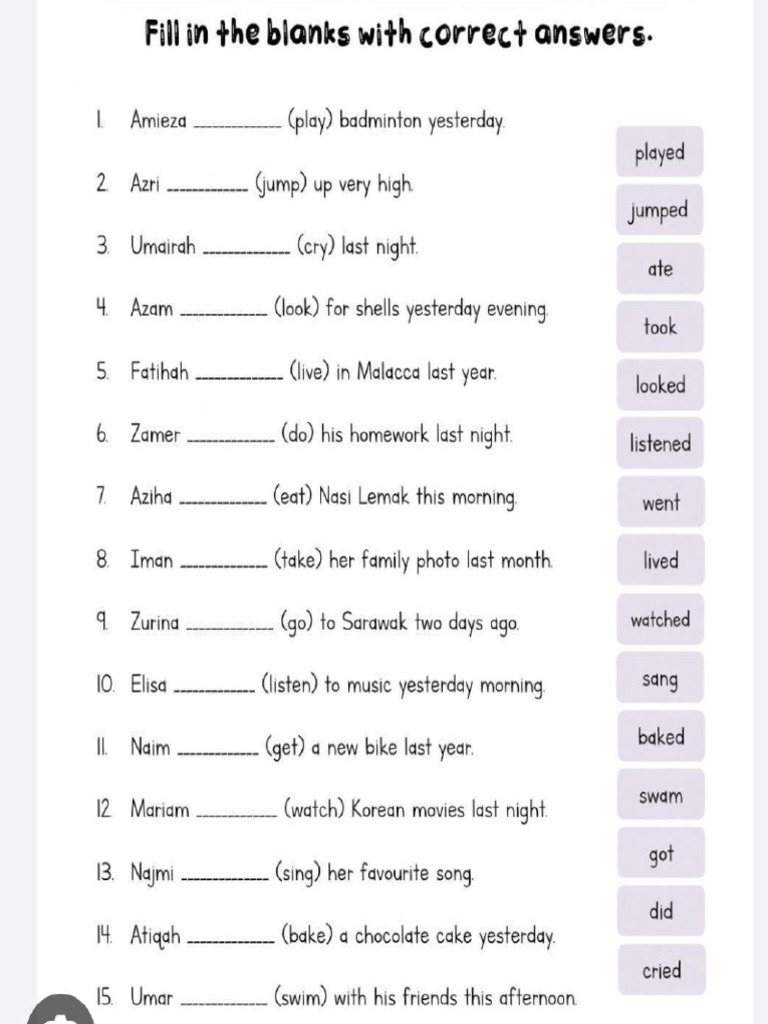 English Worksheet 3. | PDF