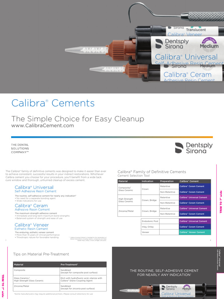 RES Brochure Calibra Cements Technique Guide PBactive ML070001B | PDF