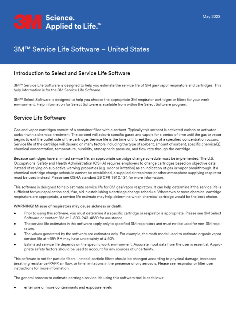 3M Service Life Software Manual 1720394075 | PDF | Atmospheric Pressure ...