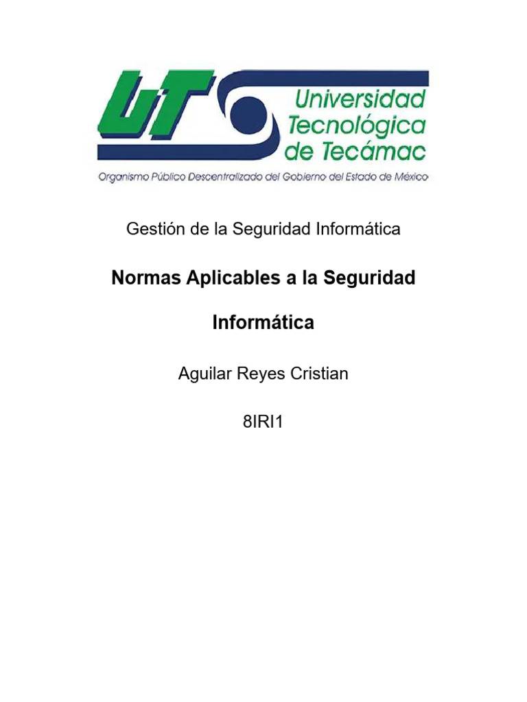 normas de la seguridad informatica | PDF