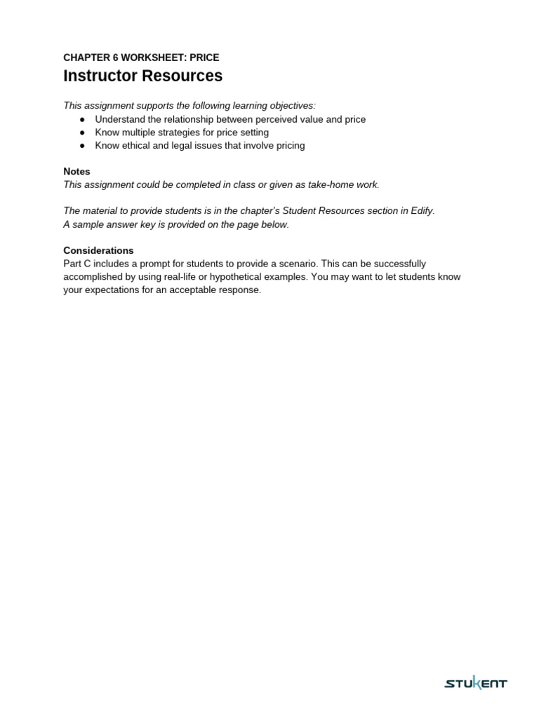 Chapter 11 Worksheet - Instructor Version - Answer Key | PDF