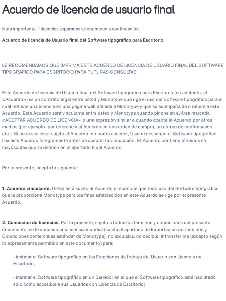 Licencia Escritorio Myfonts - Com - Es - Pages - License-Agreement - Id ...