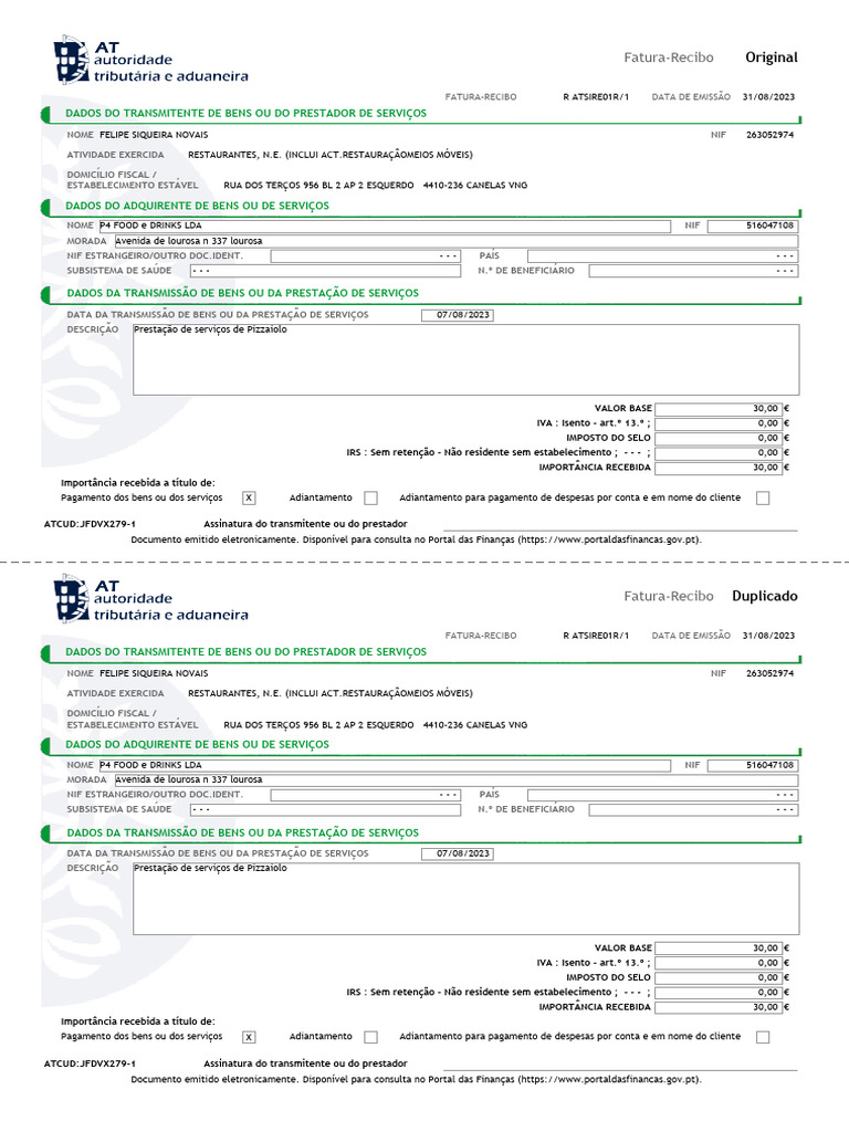 Recibo verde | PDF