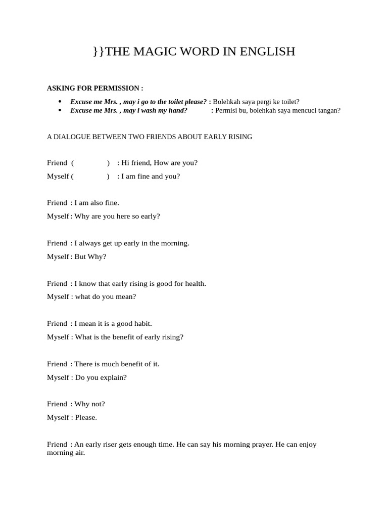 The Magic Word in English | PDF