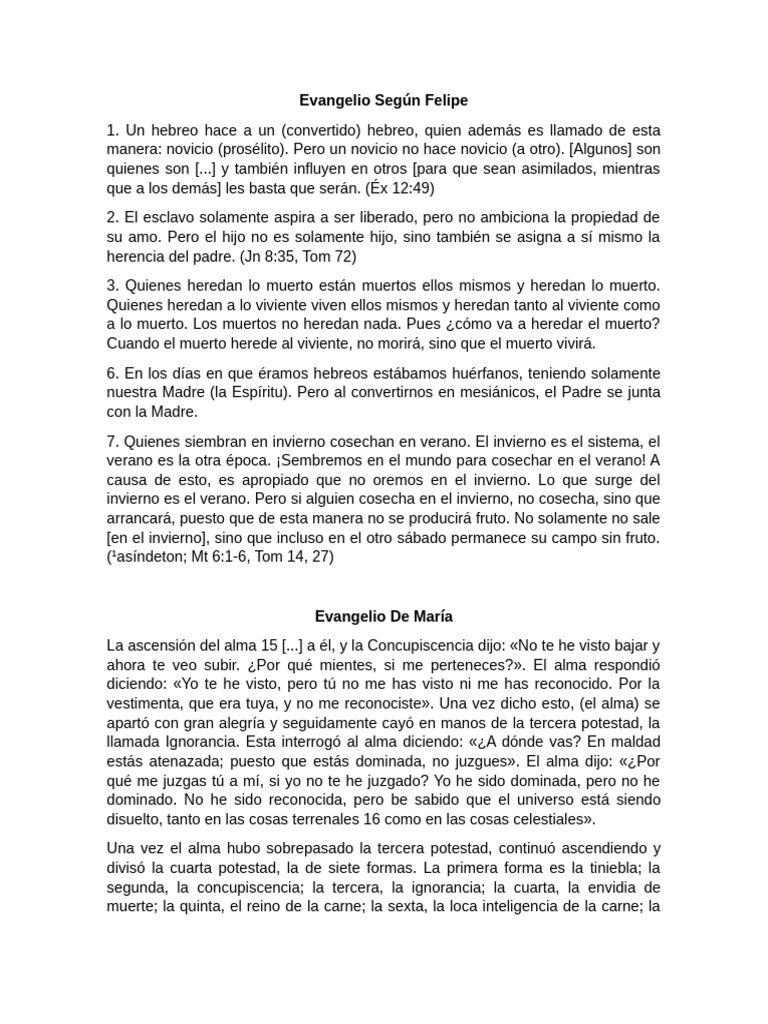 Evangelio Según Felipe | PDF