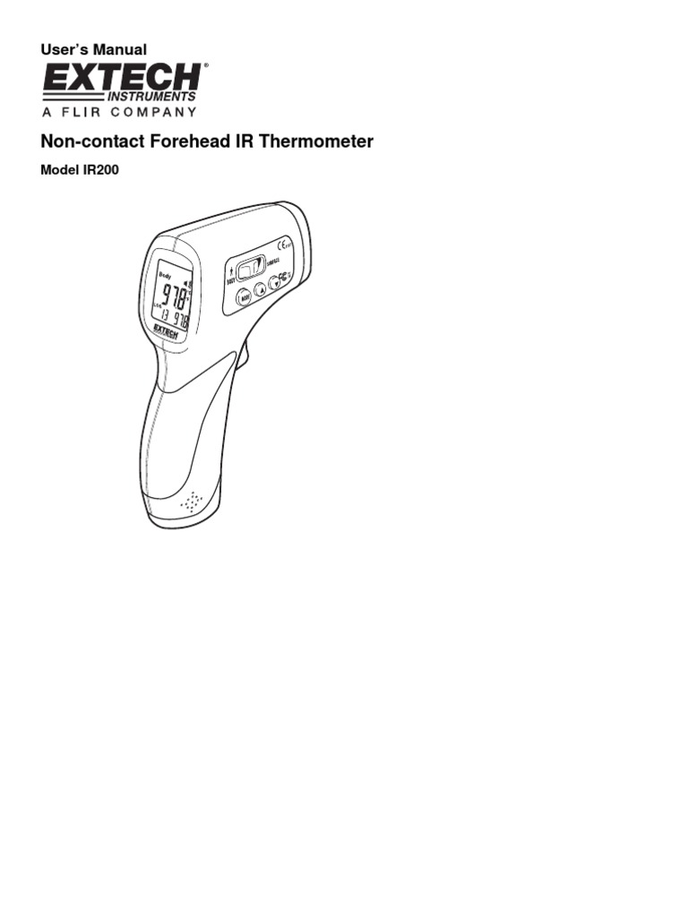 Non-Contact Forehead IR Thermometer: User's Manual | PDF | Thermometer | Applied And ...