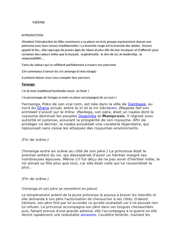 Yenenga: Gambaga Ghana Dagomba | PDF