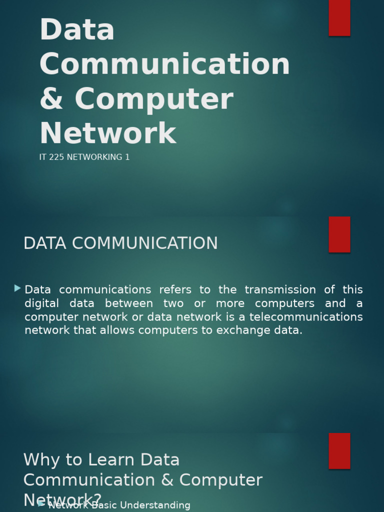 Data Communication & Computer Network: It 225 Networking 1 | PDF