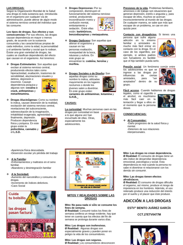 Triptico Prevencion de Las Drogas | PDF