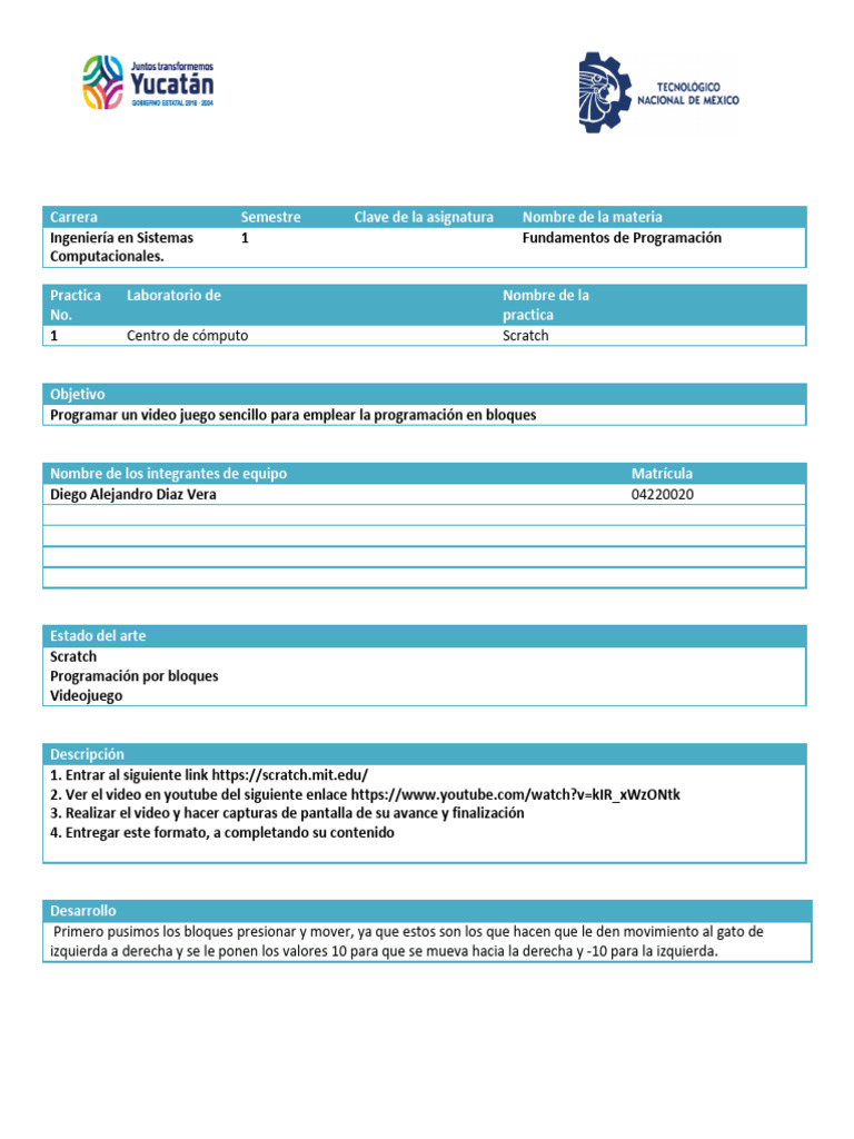 Practica 1 Scratch | PDF