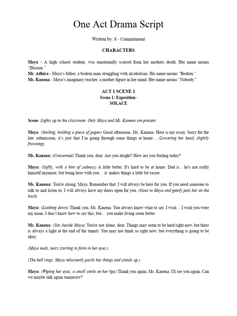 One Act Drama Script | PDF