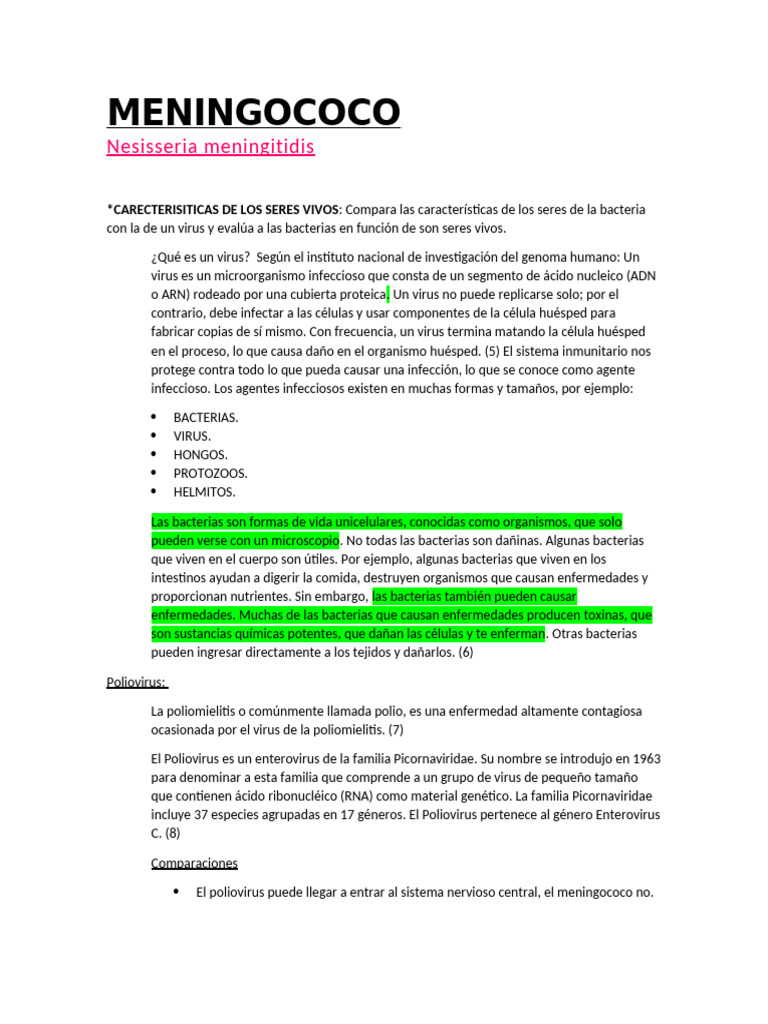 MENINGOCOCO y Poliovirus | PDF