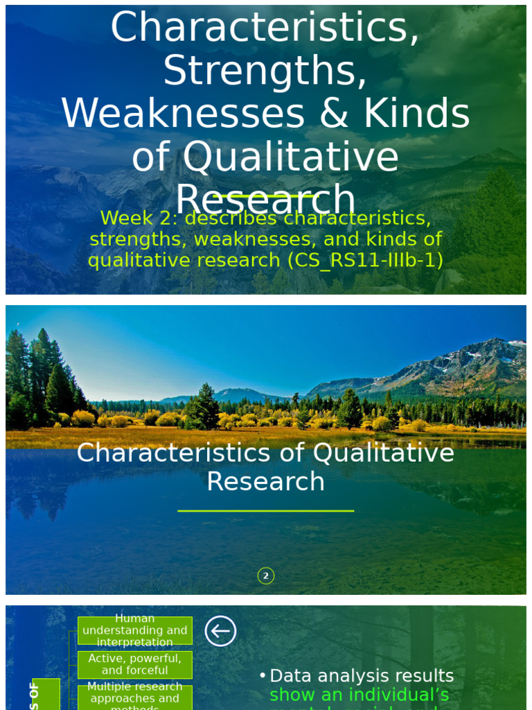 Characteristics Weakness Strength Kinds of Quali | PDF