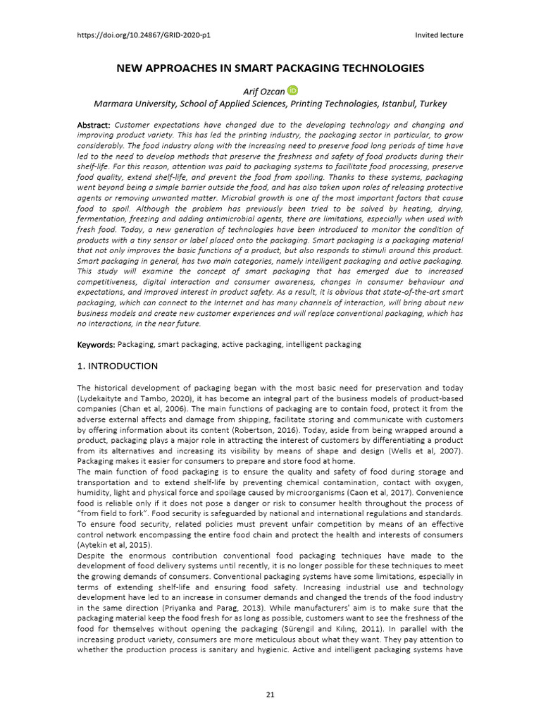 Smart Packaging Innovations 2020 | PDF | Carbon Dioxide | Social Science