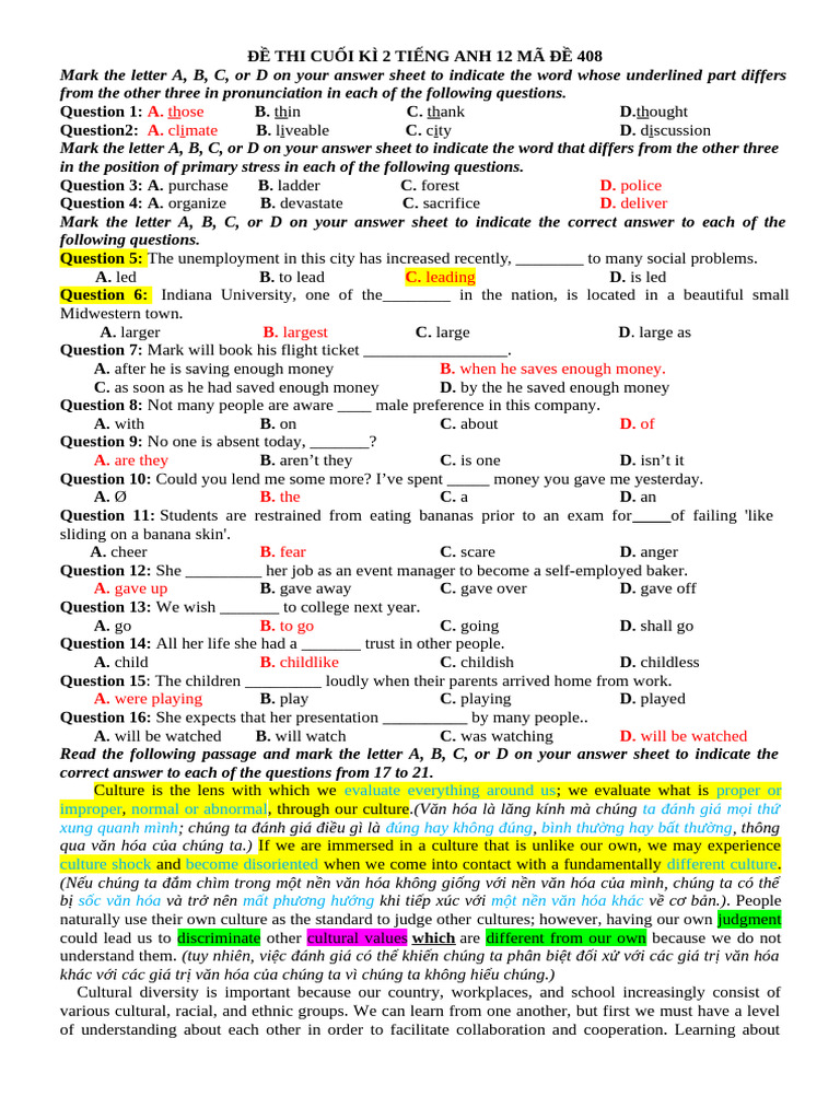 English 12 Final Exam Paper 408 | PDF