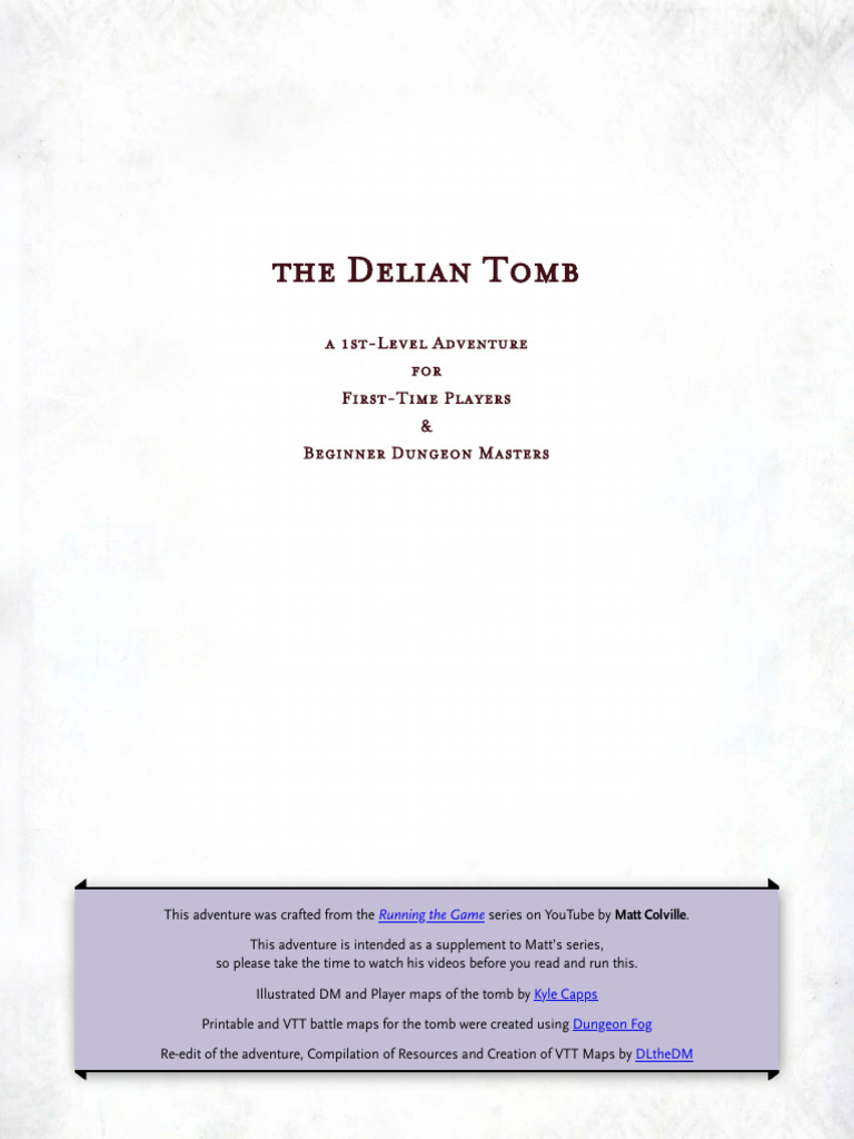 THE DELIAN TOMB (Recreation) - The Homebrewery | PDF