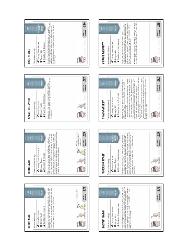 DD - 5e - Spell - Cards - ALL (1) 2 | PDF