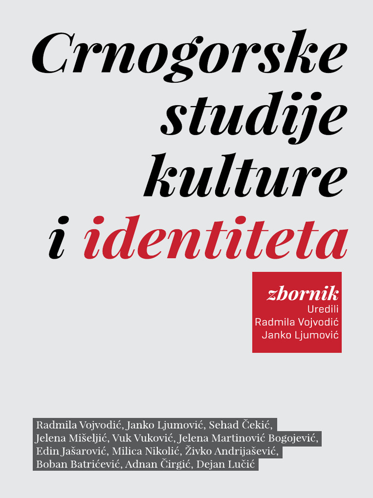 Crnogorske Studije Kulture I Identiteta | PDF