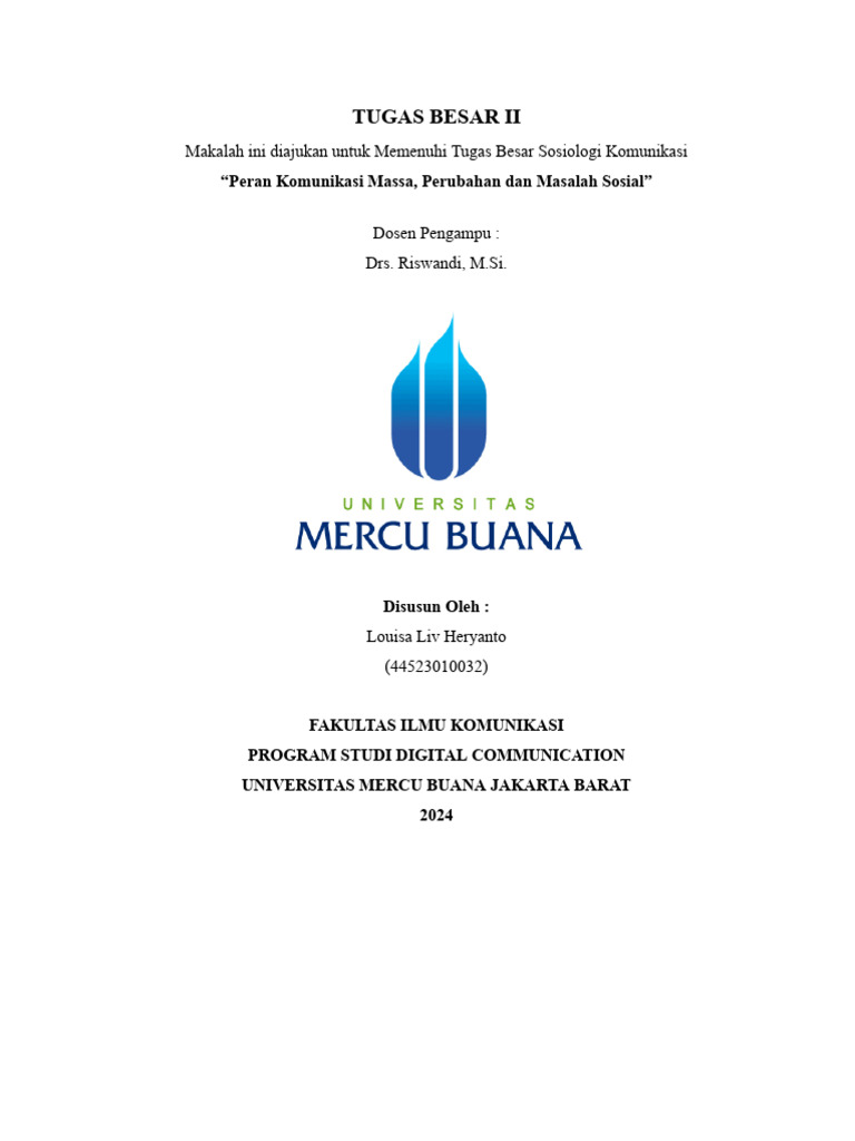 TB2 Sosiologi Komunikasi | PDF