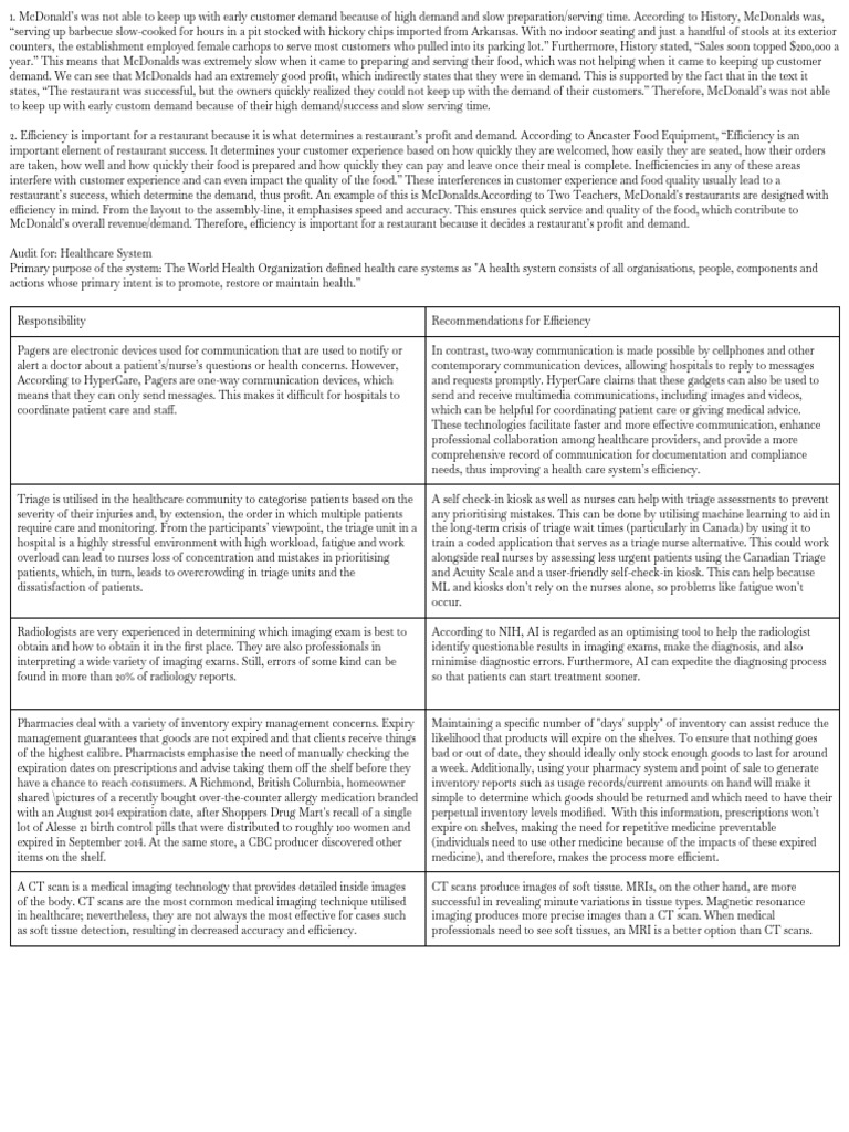 Efficiency Case Study | PDF