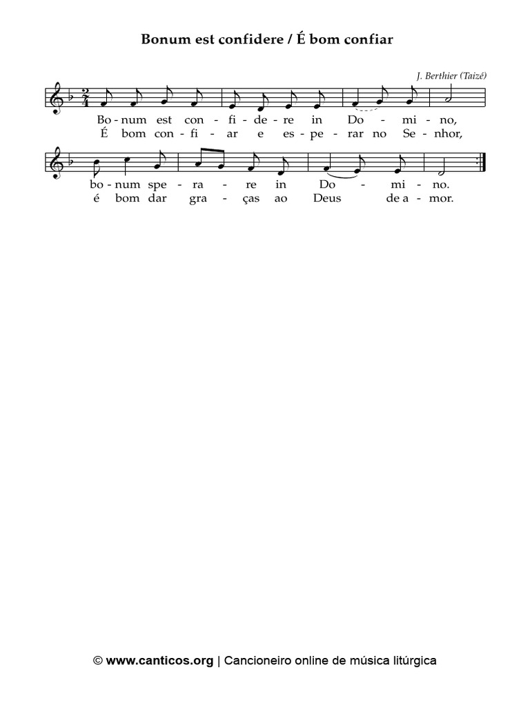 Bonum Este Confidere e Bom Confiar J Berthier | PDF