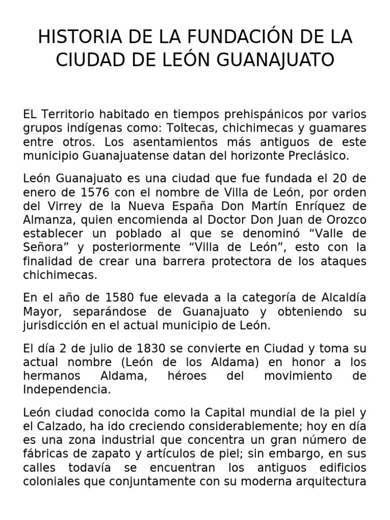 HISTORIA DE LA FUNDACIÓN DE LEON | PDF
