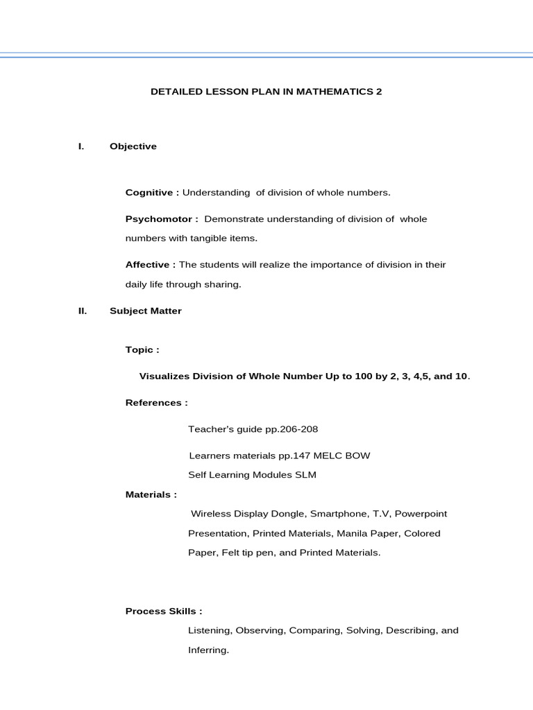 Lesson Plan G2 Math Final | PDF