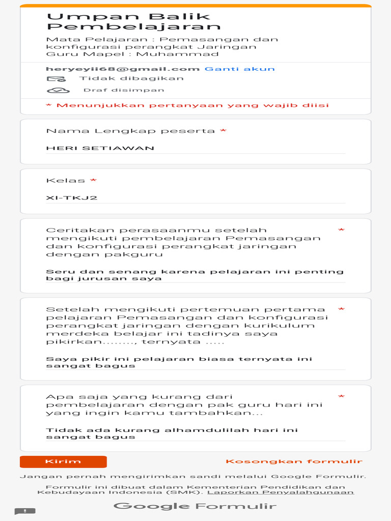 Umpan Balik Pembelajaran | PDF