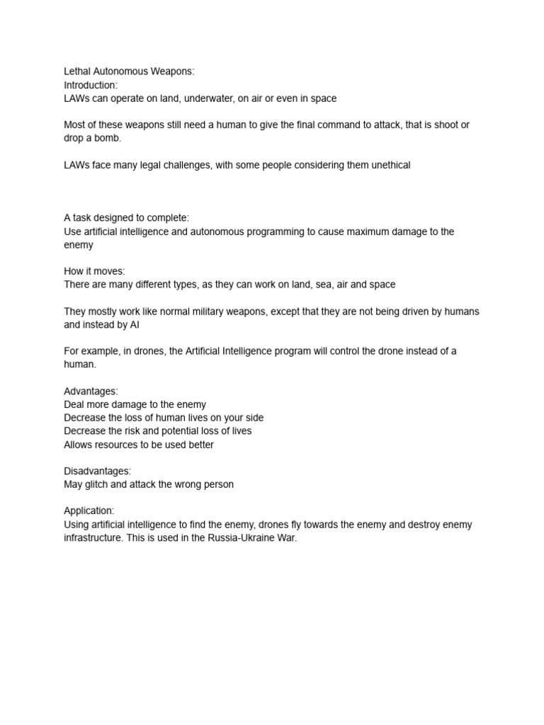 Lethal Autonomous Weapons | PDF