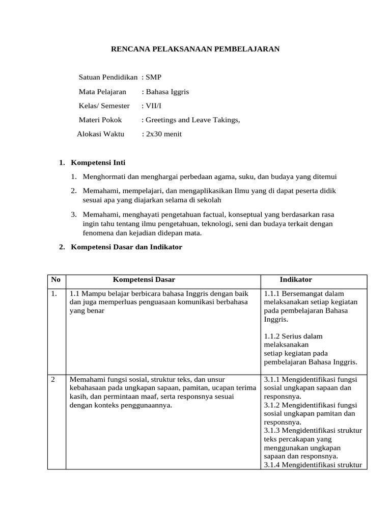 RPP Micro Teaching 1 (Revised) | PDF