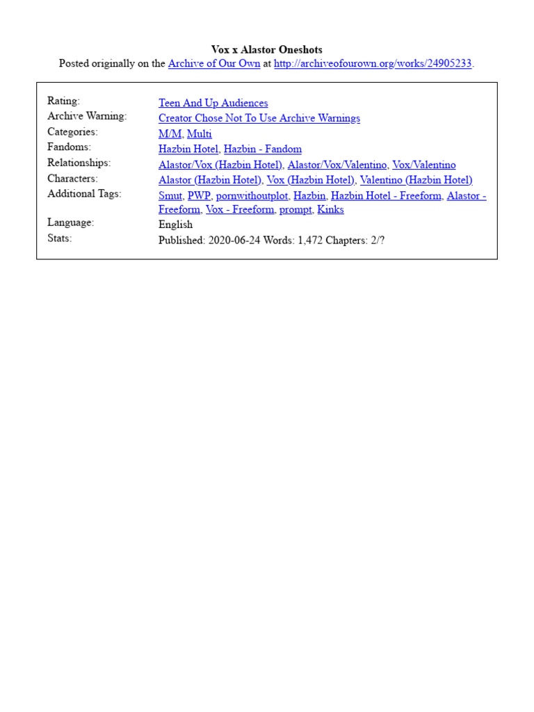 Vox_x_Alastor_Oneshots (1) | PDF