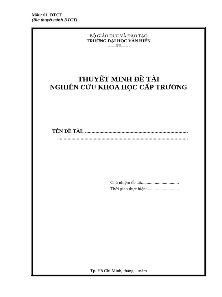 Bieu Mau de Tai Cap Truong | PDF